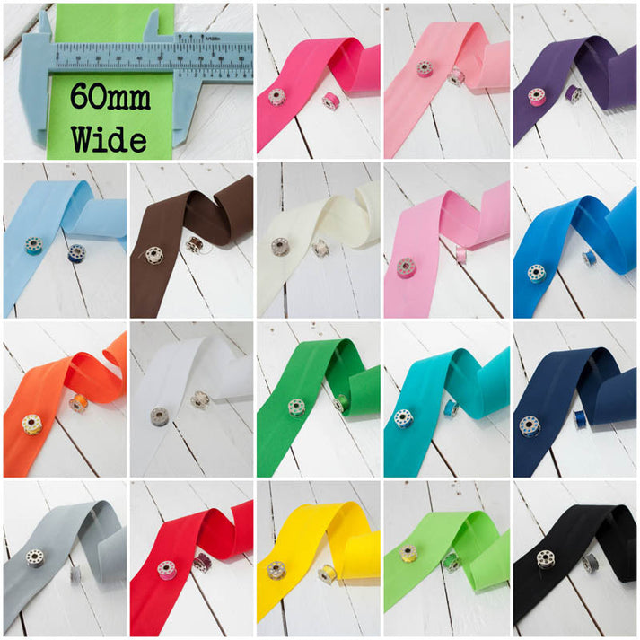 Extra Wide 60mm Plain Single Fold Bias Binding Tape – Per Metre ...