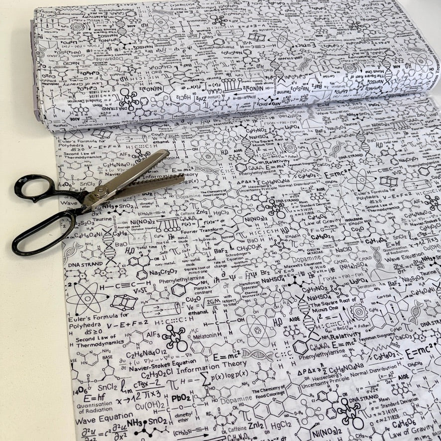 Timeless Treasures - Scientific Formulas - White - Sewing and ...