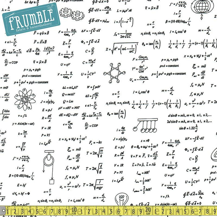 Science Fair 2 New Calculations White Fabric by Robert Kaufman ...