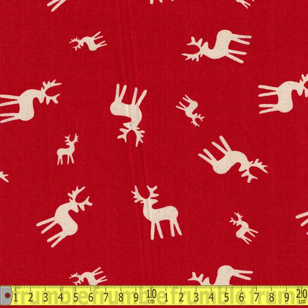 Calico Christmas Scandi Reindeer Red/Nat Fabric by Various – Frumble ...