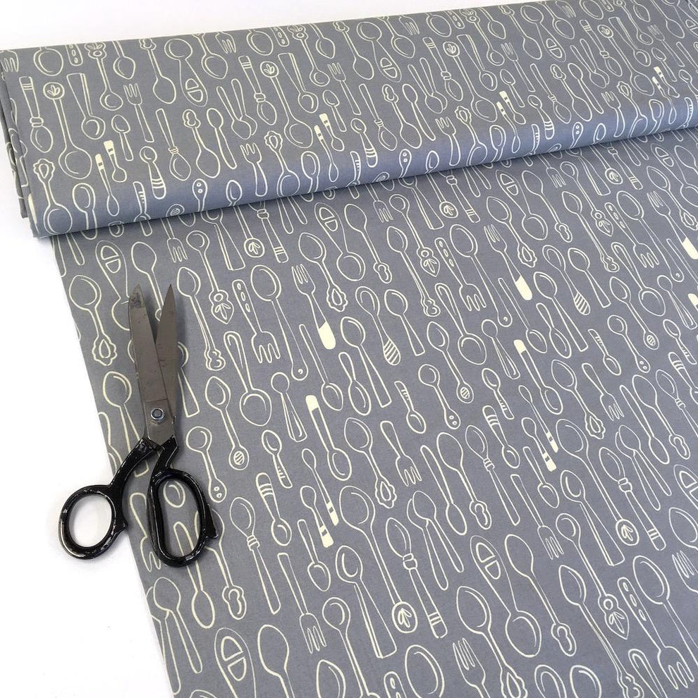Kitchen Spoons - Hamburger Liebe Organic Cotton Poplin - Grey Sewing ...