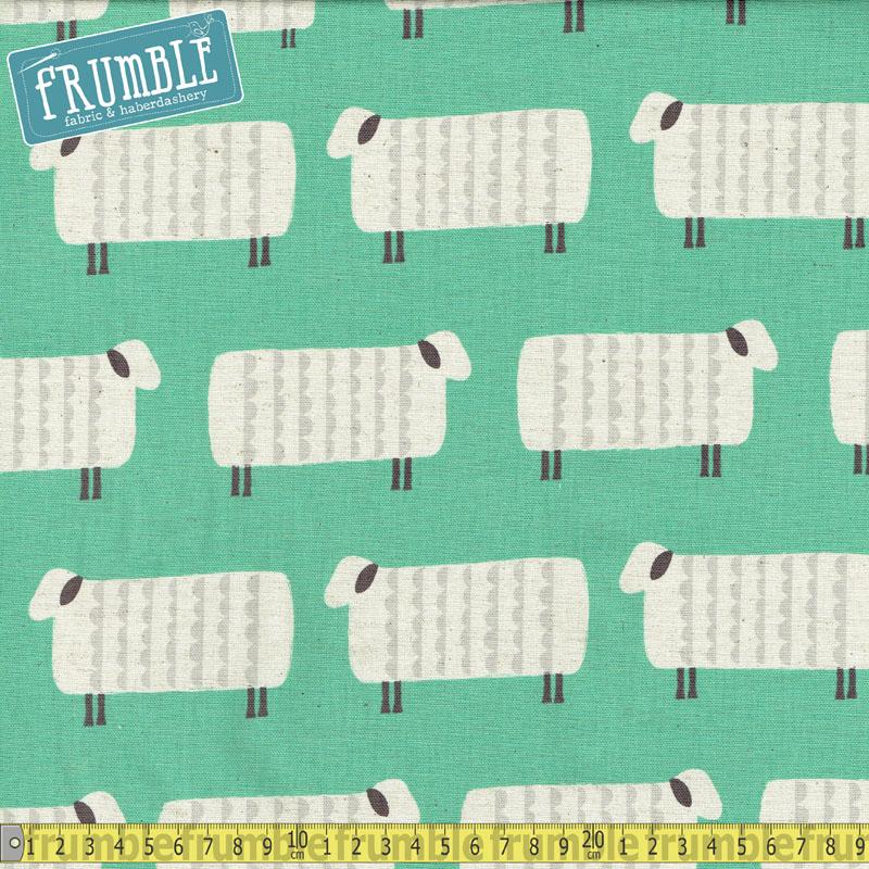 Charms Sheep Teal Fabric by Kokka – Frumble Fabrics